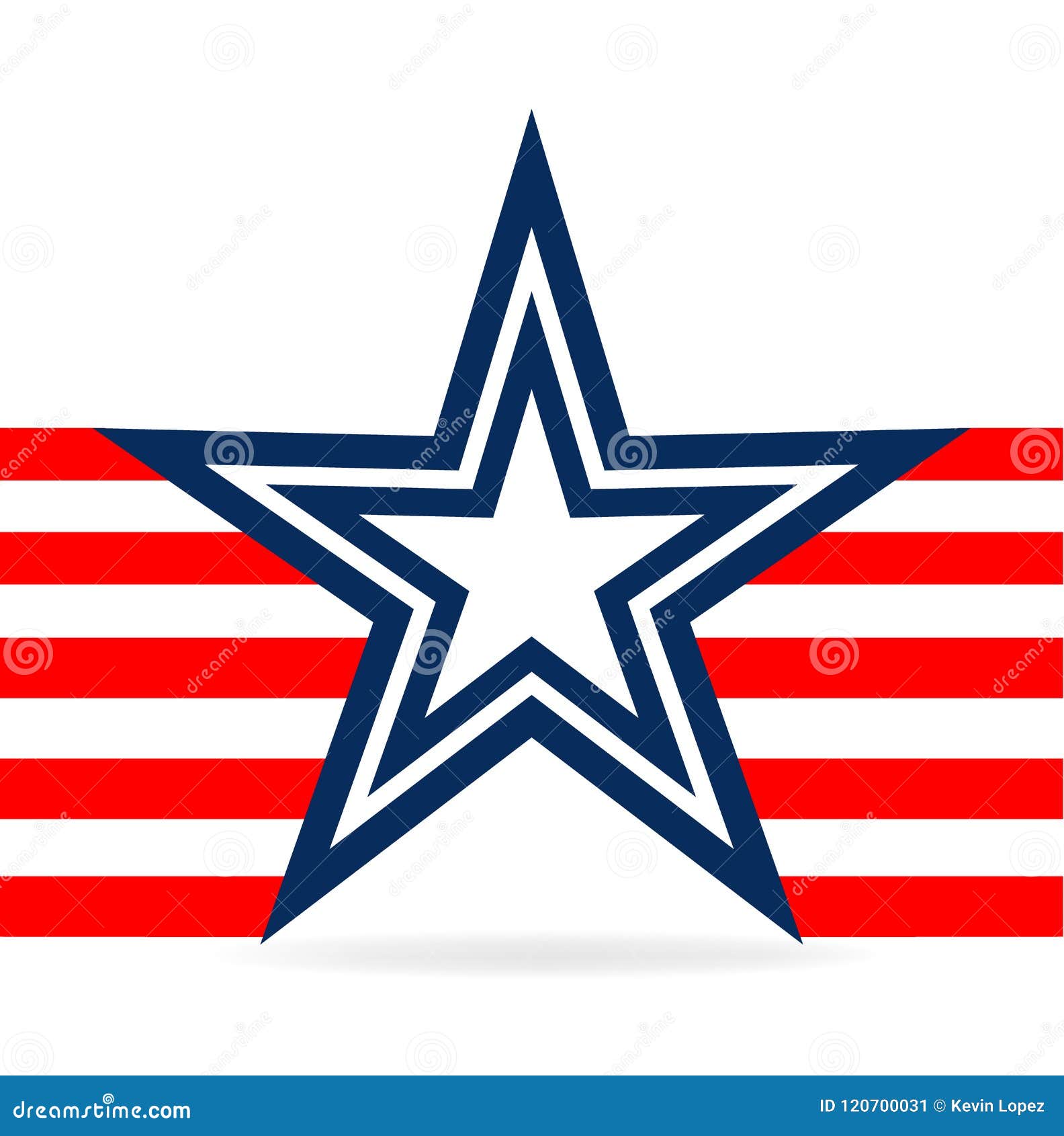 Estrella E Icono Del Vector De Los E.E.U.U. De Las Rayas Del Rojo ...