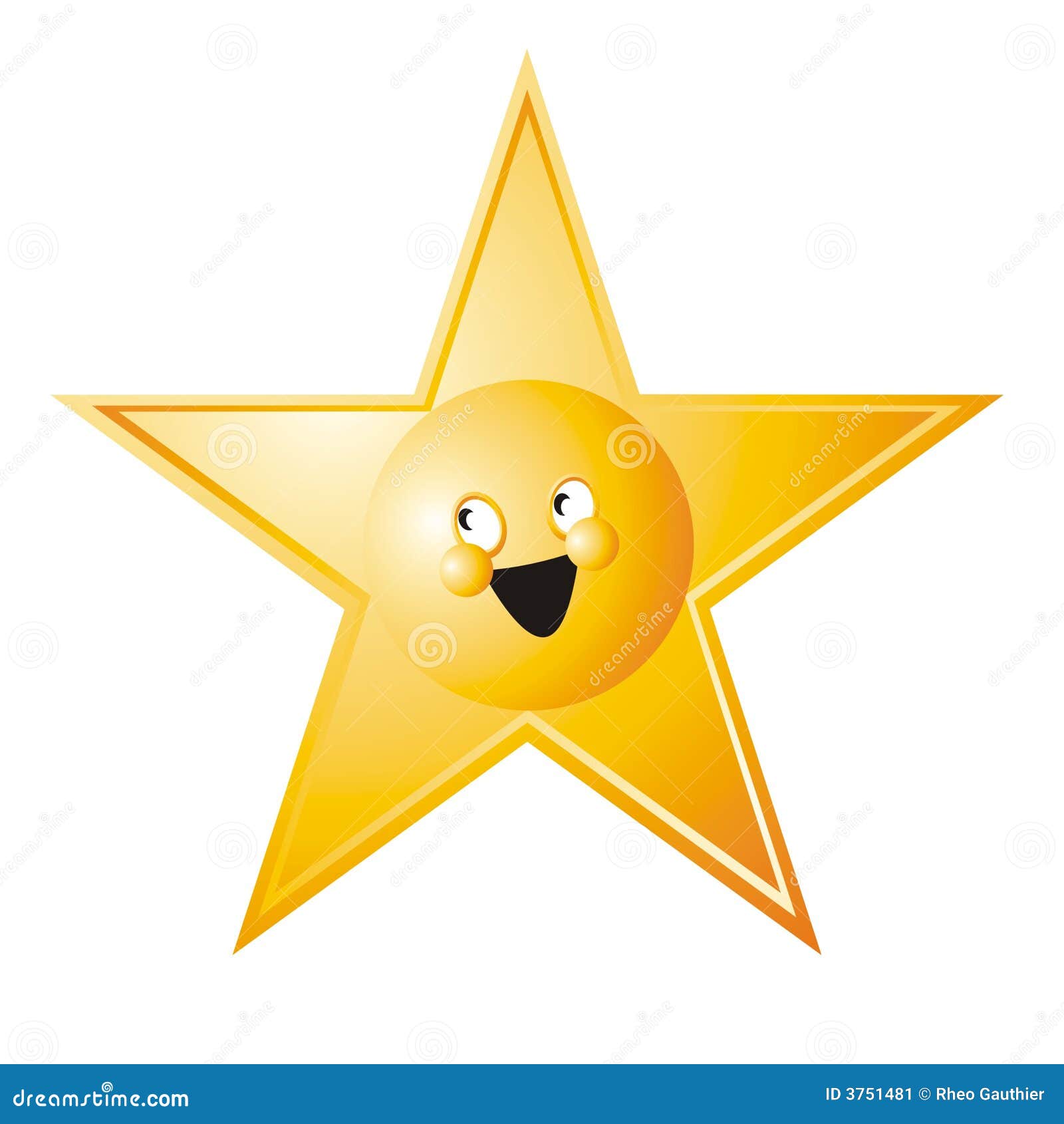 Estrella feliz stock de ilustración. Ilustración de face - 3751481