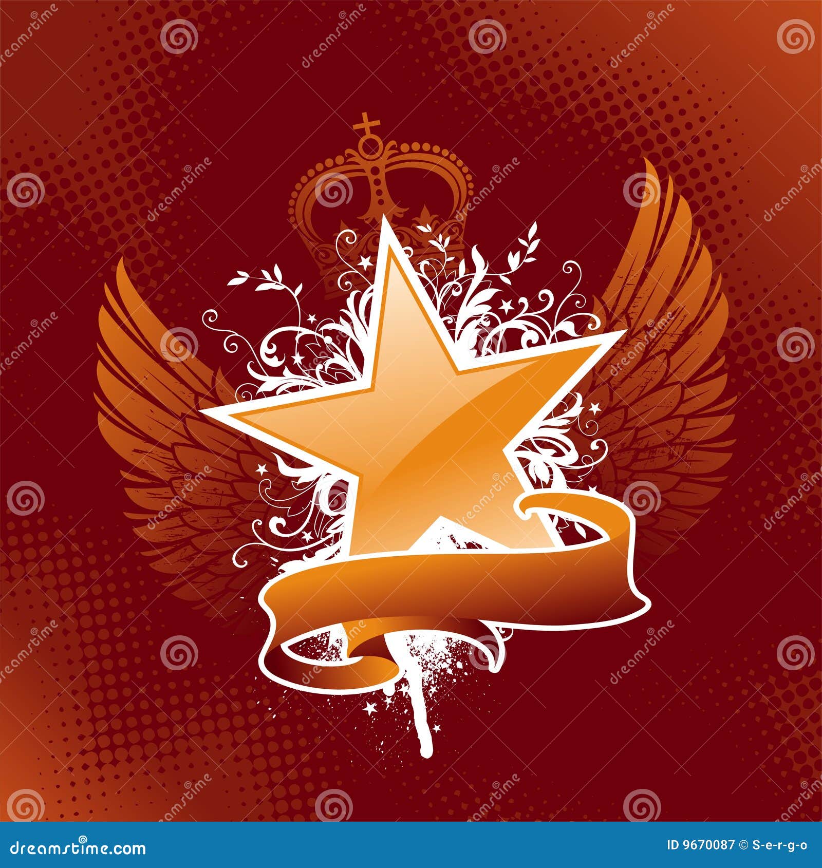 Estrella heráldica ilustración del vector. Ilustración de vector - 9670087