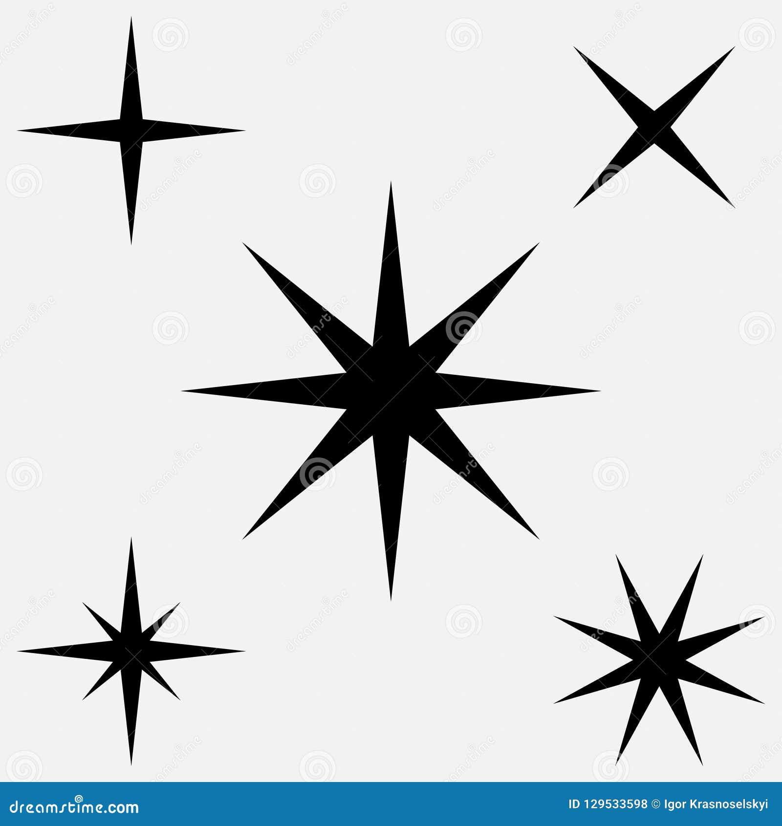 Estrella - Icono Del Vector Cinco Estrellas Negras Sistema De Estrellas ...