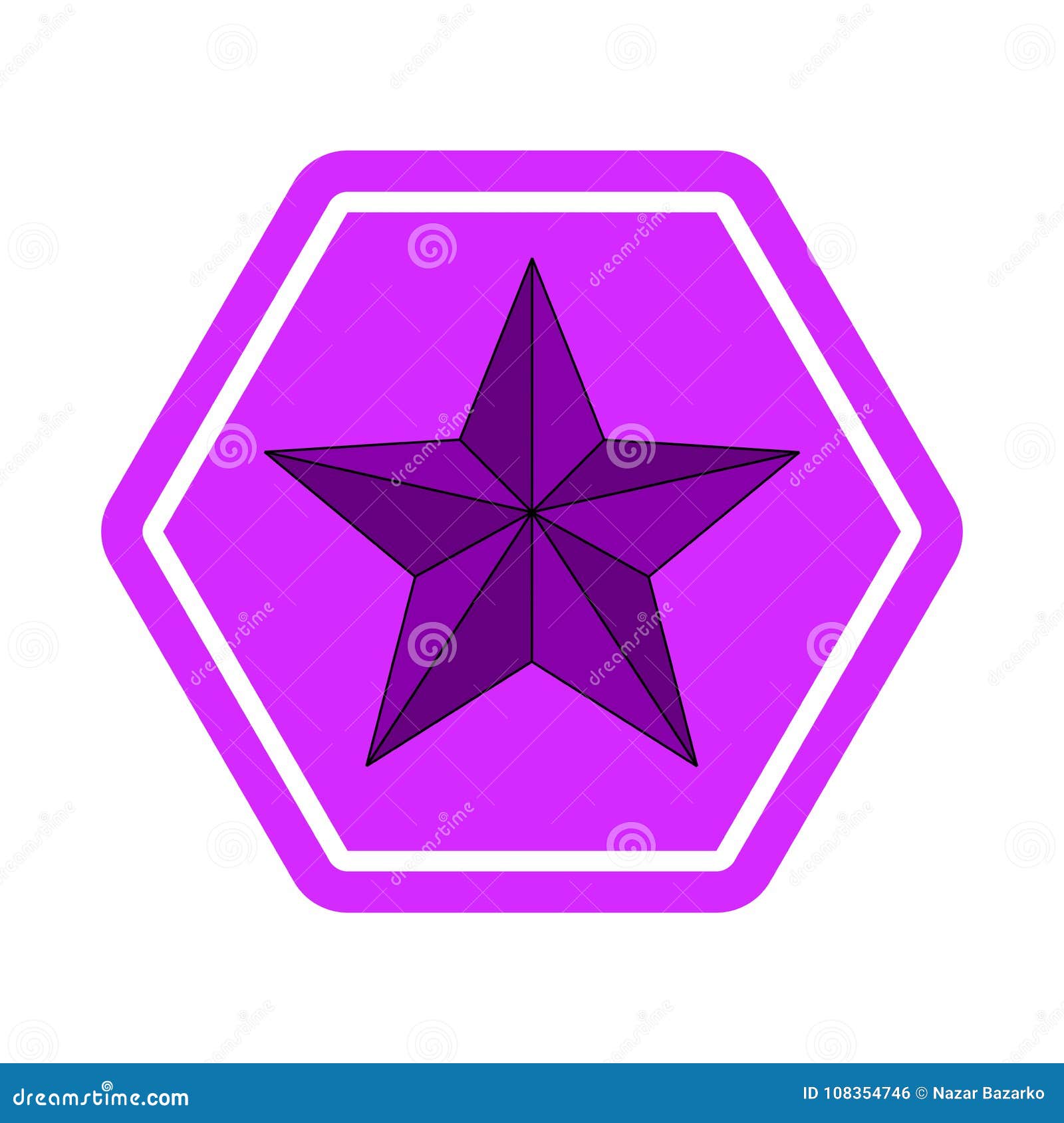 Estrella Icono Del Vector Del Color Violeta Stock de ilustración ...