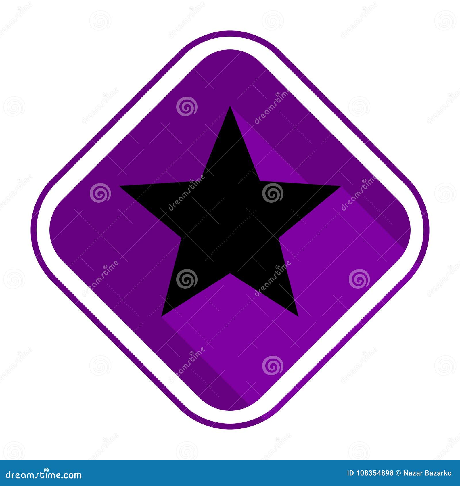 Estrella Icono Plano En El Color Violeta Stock de ilustración ...