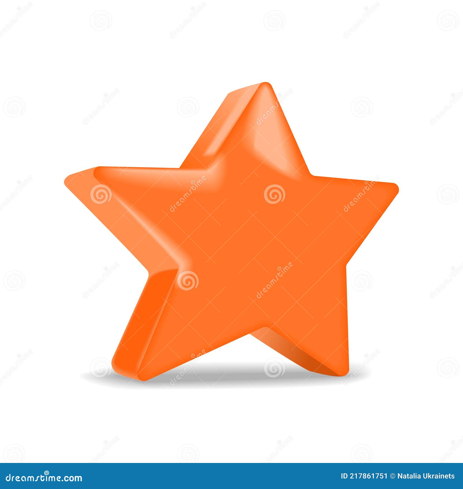Estrella naranja 3d ilustración del vector. Ilustración de realista ...