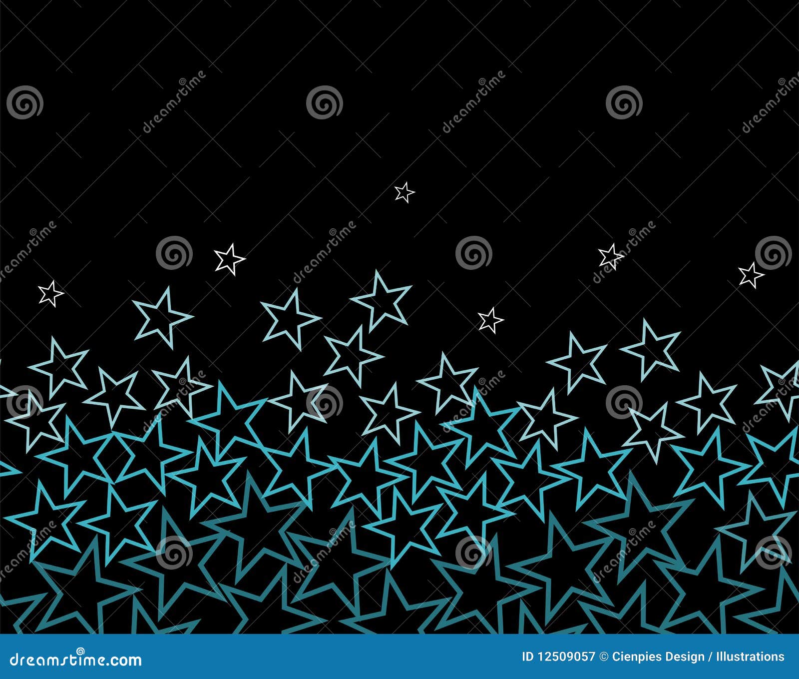 Estrellas Del Vector Sobre Fondo Negro Ilustración del Vector ...