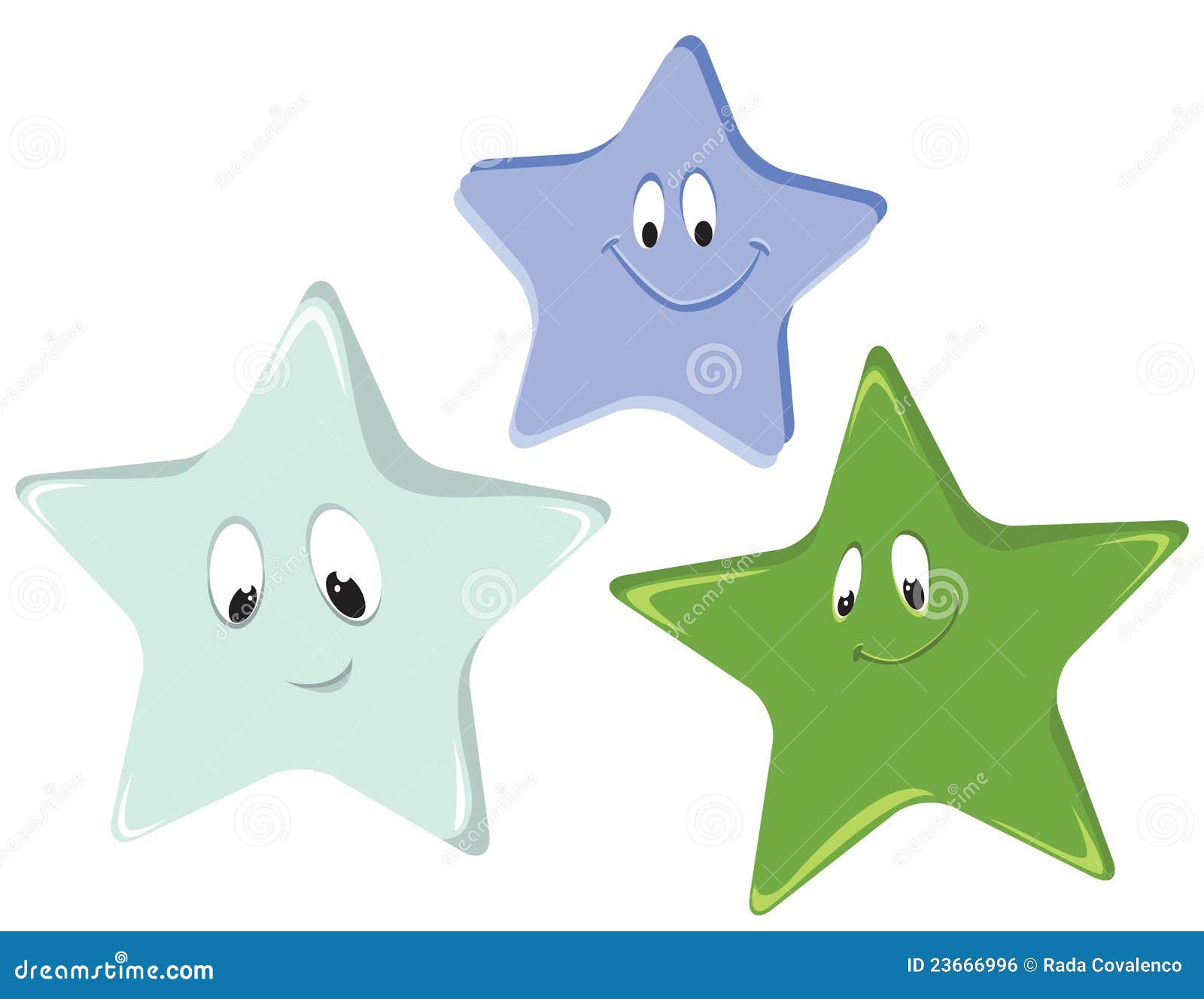 Estrellas Divertidas De La Historieta Ilustración del Vector ...