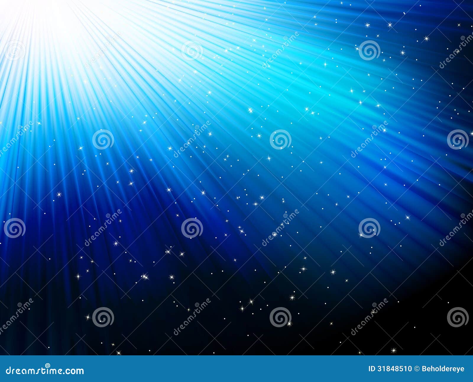 Estrellas En Fondo Rayado Azul. EPS 10 Ilustración del Vector ...