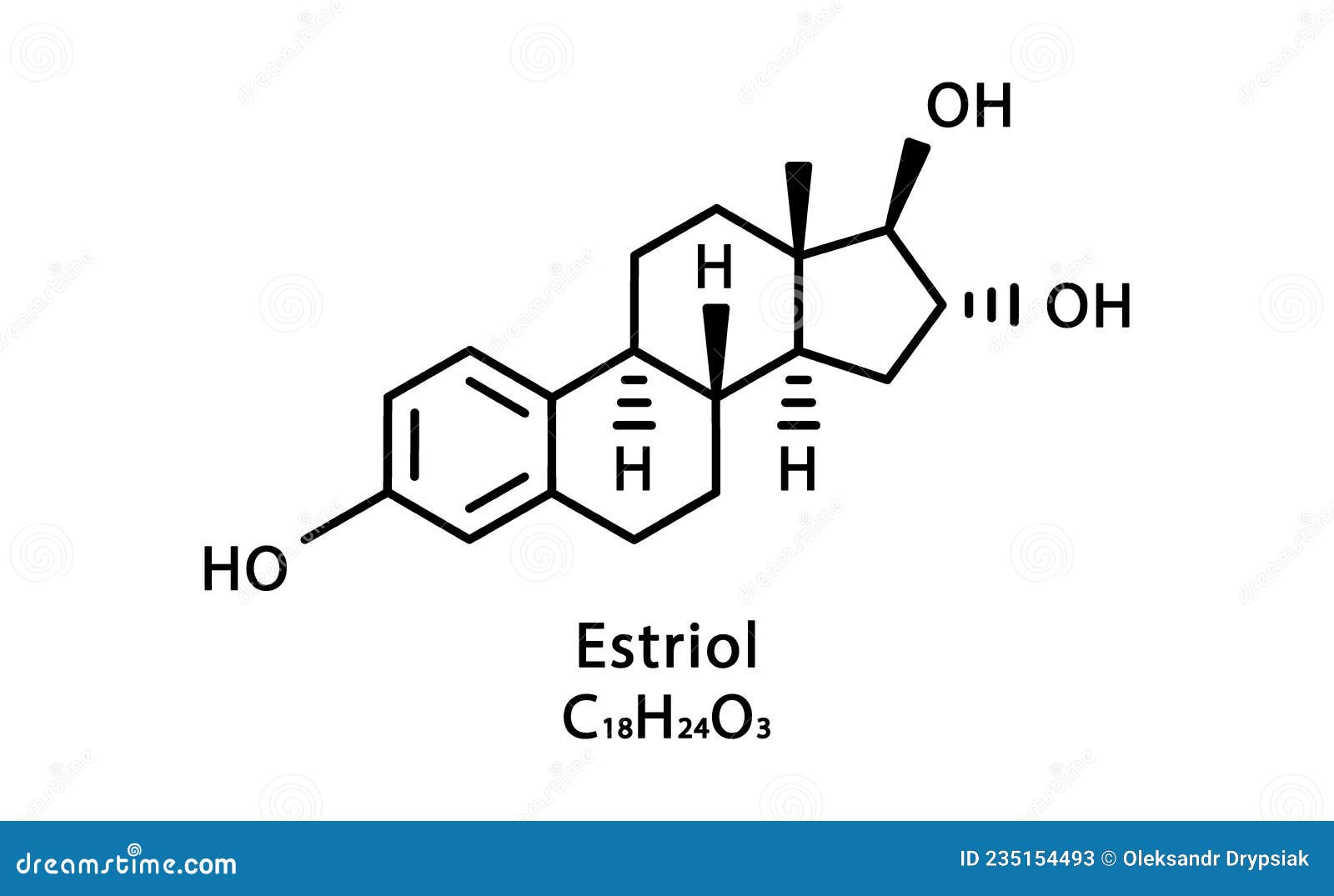 Estriol Molecular Structure. Estriol Skeletal Chemical Formula ...