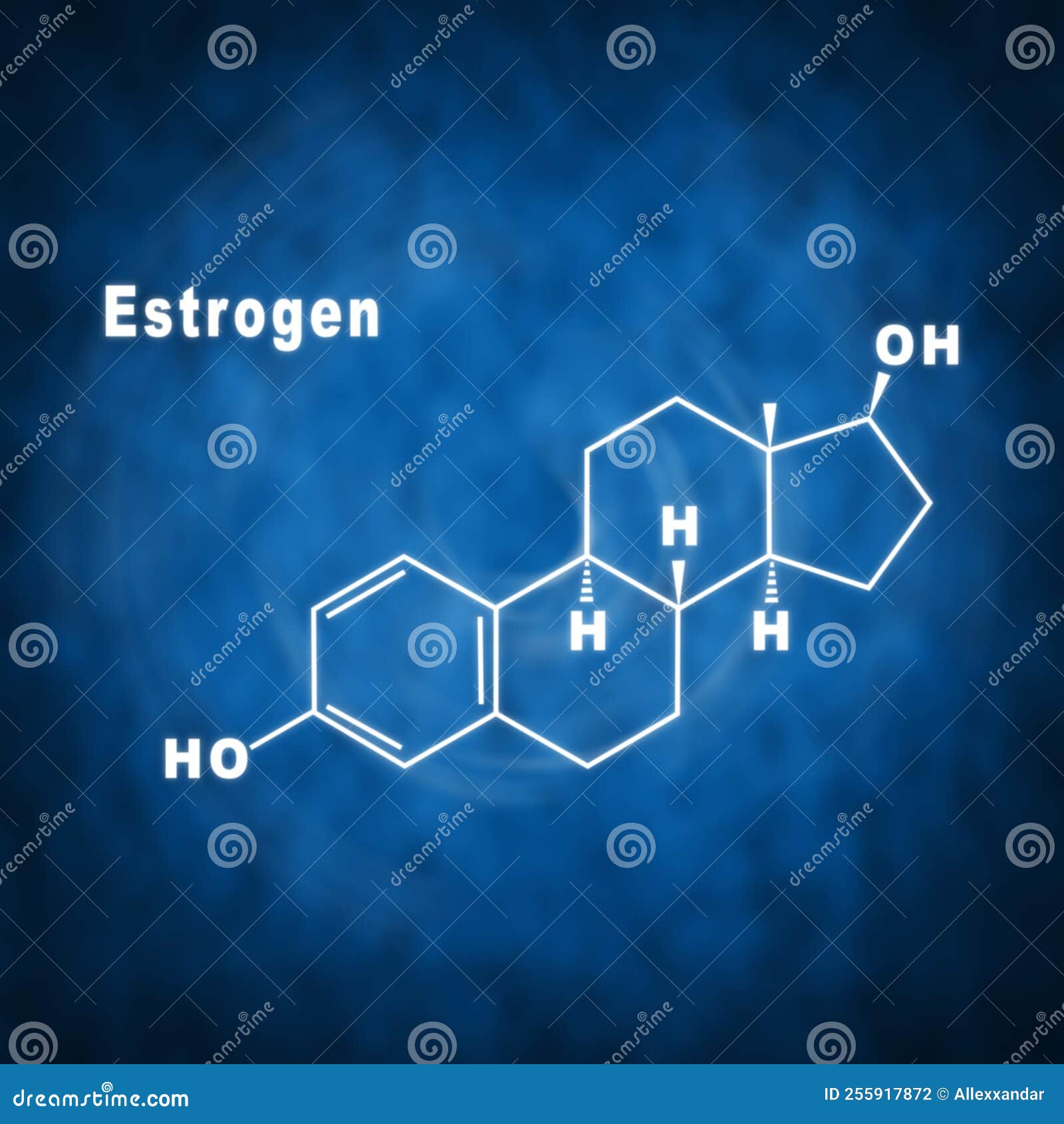 Estrogen Hormone Structural Chemical Formula Stock Illustration