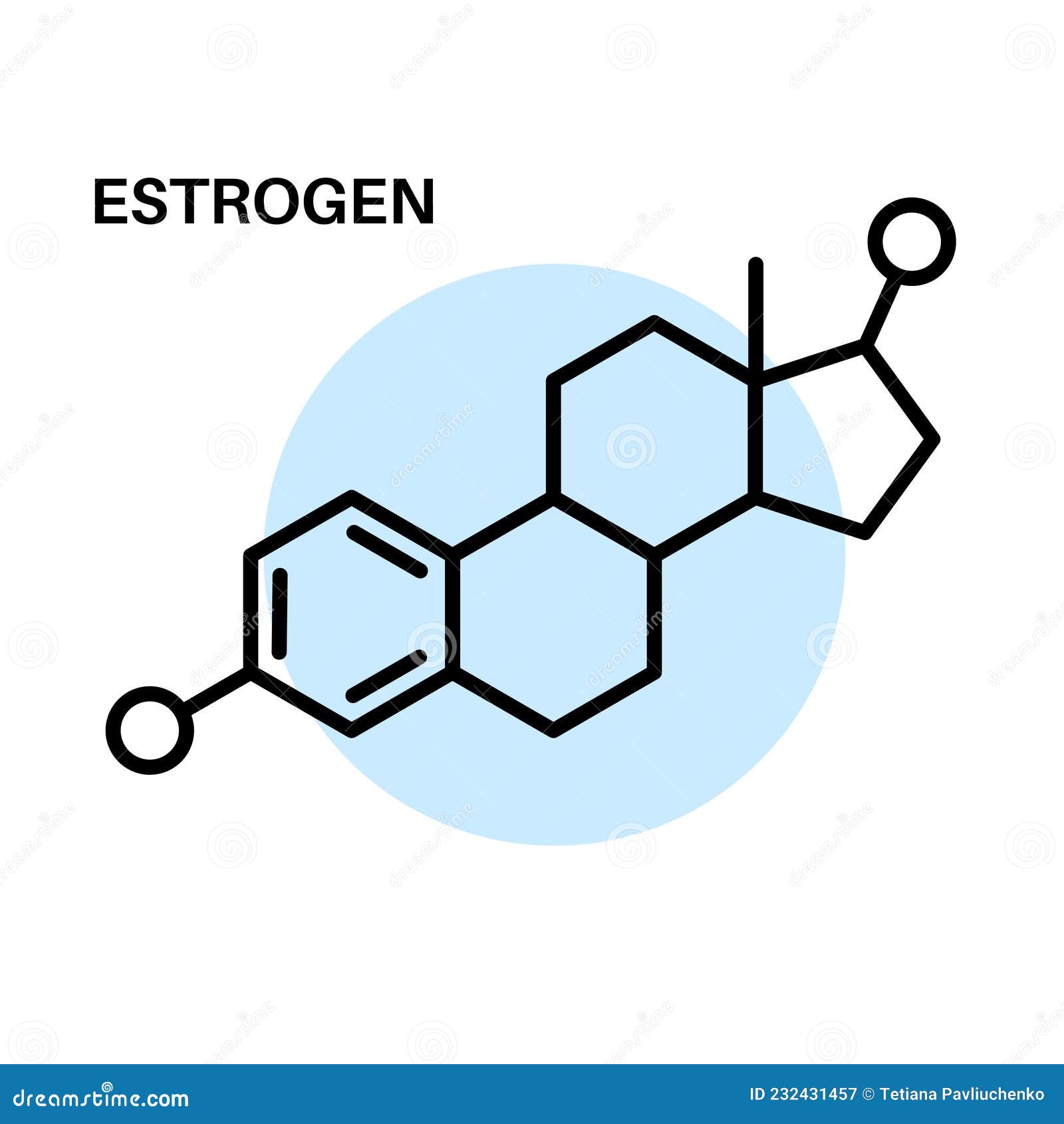 Estrogen Hormones Molecular Formula Sex Hormone Symbol Vector