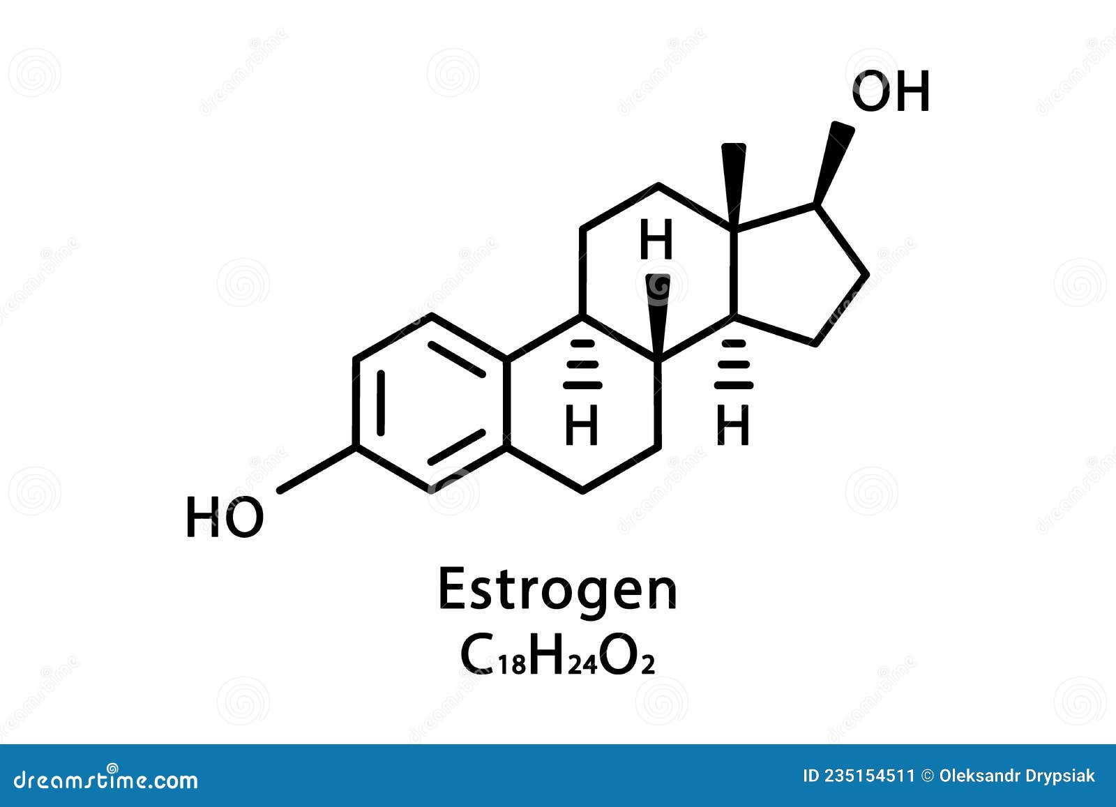Estrogen Molecular Structure Oestrogen Skeletal Chemical Formula