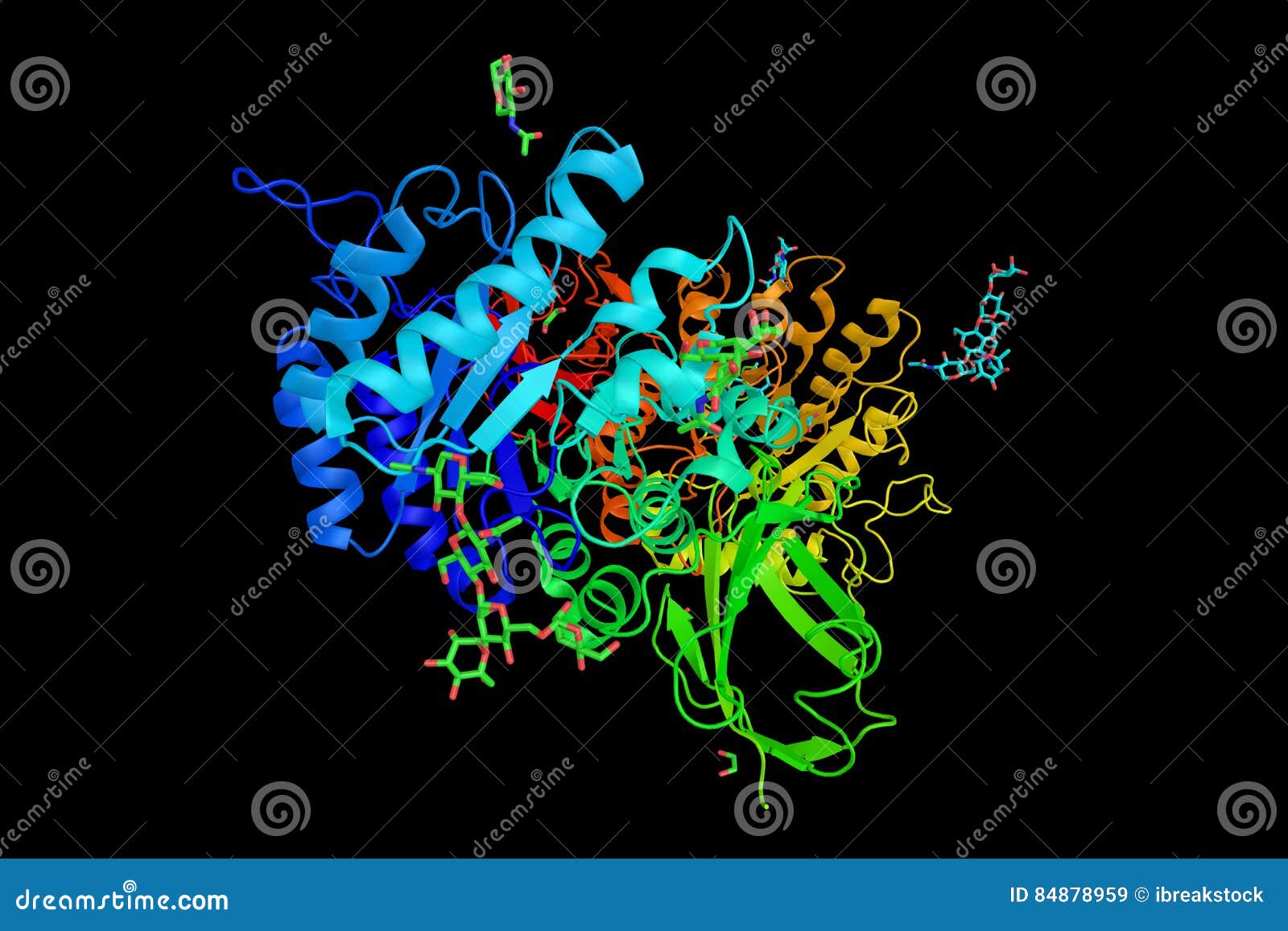 Estructura De La Alfa-galactosidasa 3d, Administrada Como Enzima Stock ...
