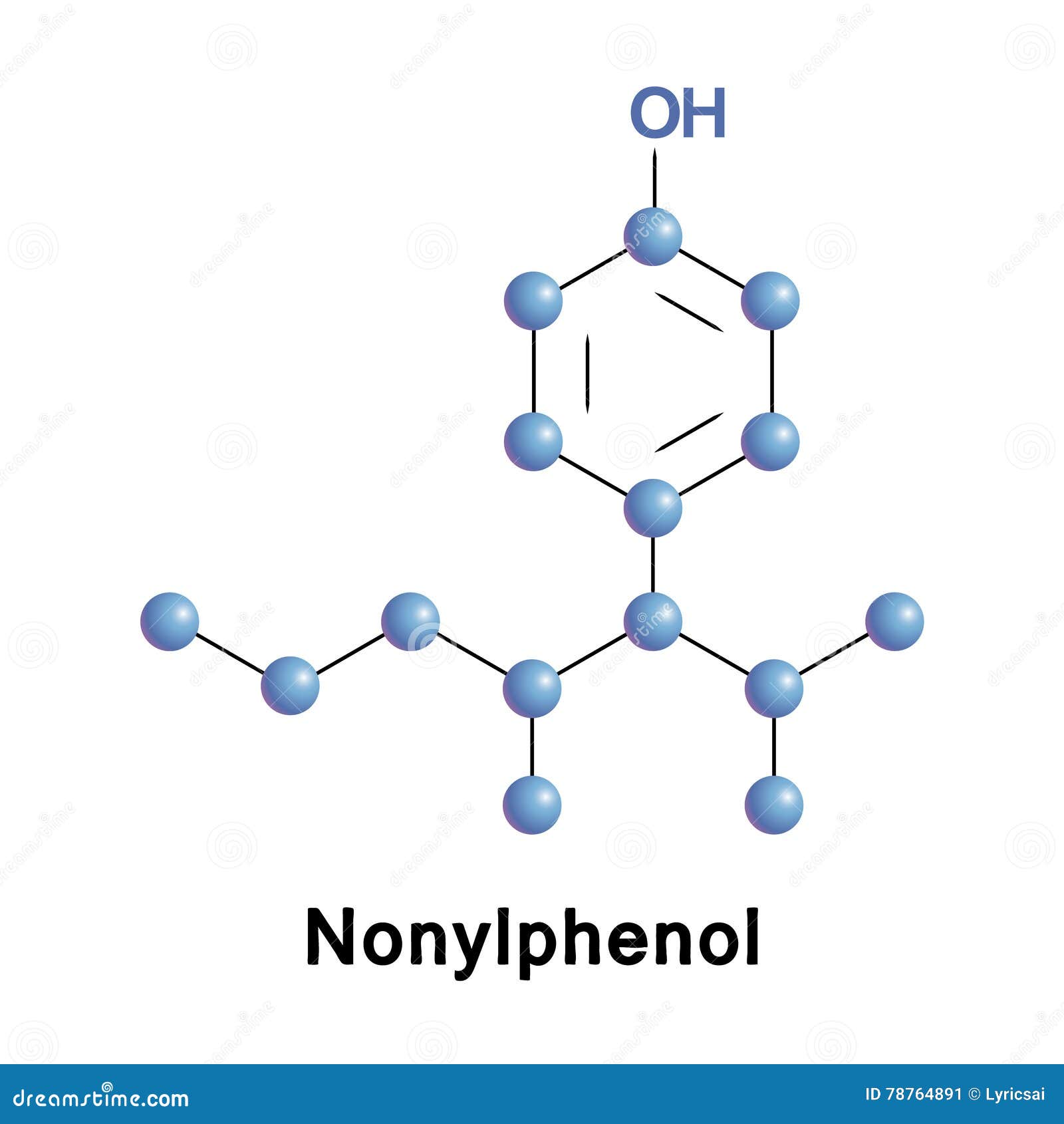 Estructura De La Molécula De Nonylphenol Ilustración del Vector ...