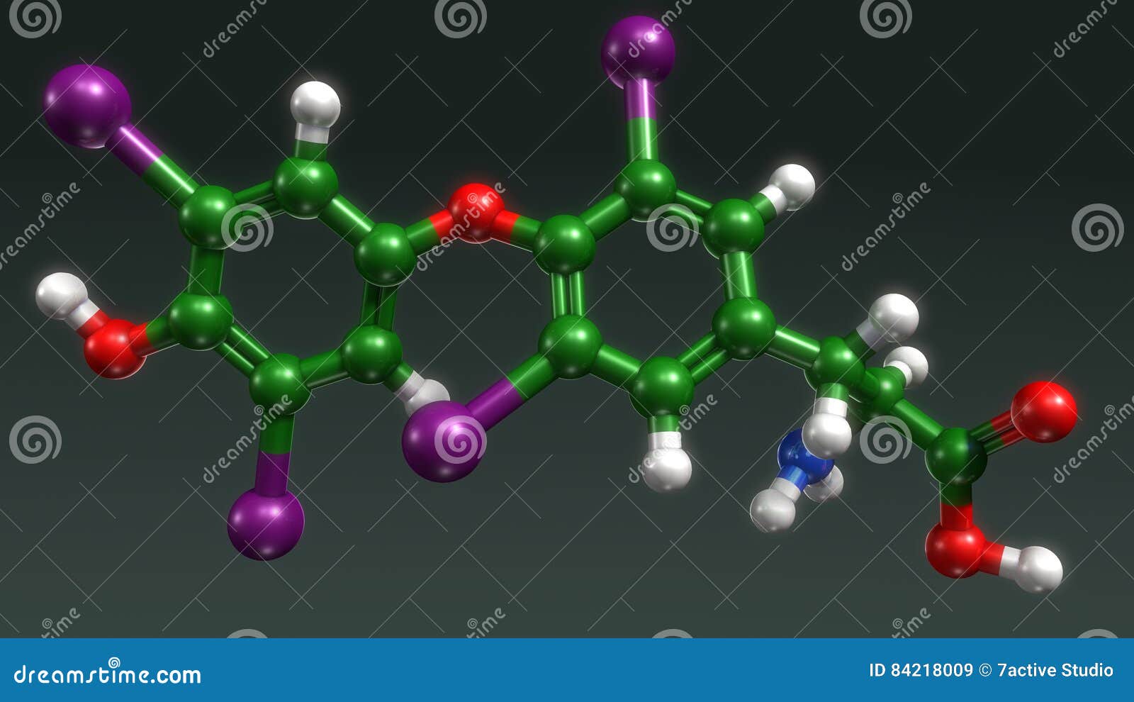 Estructura de la tiroxina stock de ilustración. Ilustración de ...