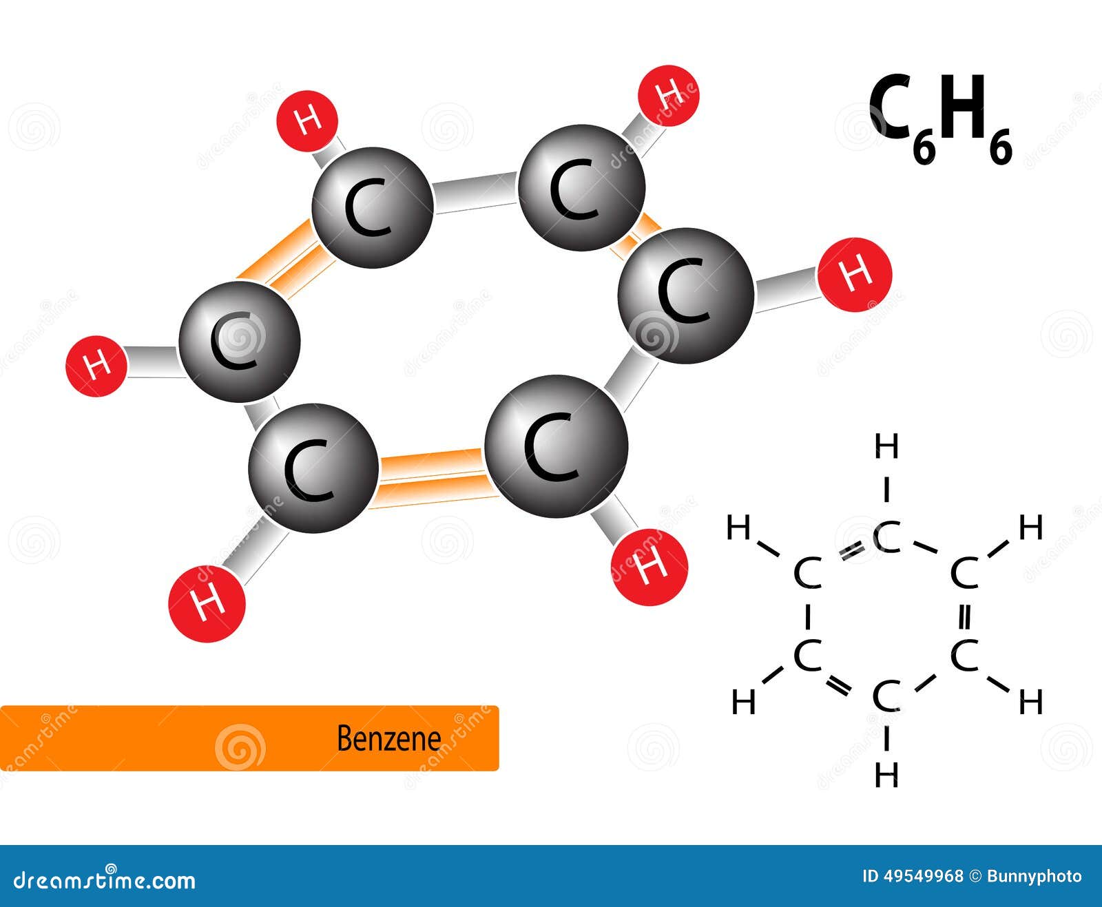 Estructura del benceno ilustración del vector. Ilustración de elemento ...