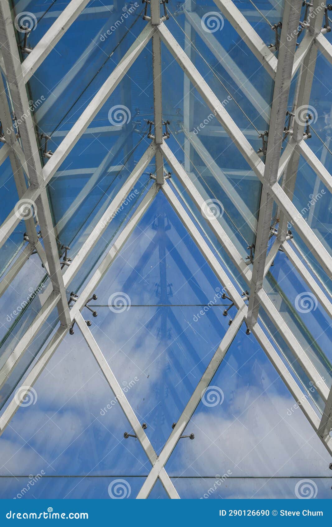 Estructura Interna De Techo De Una Casa De Vidrio Triangular Foto de ...
