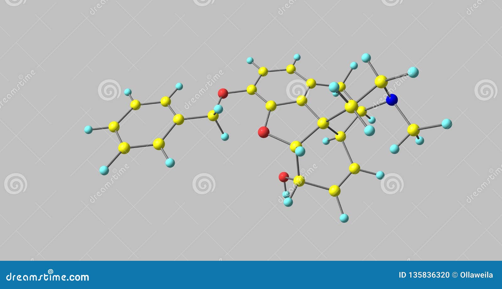 Estructura Molecular De Benzylmorphine Aislada En Gris Stock de ...