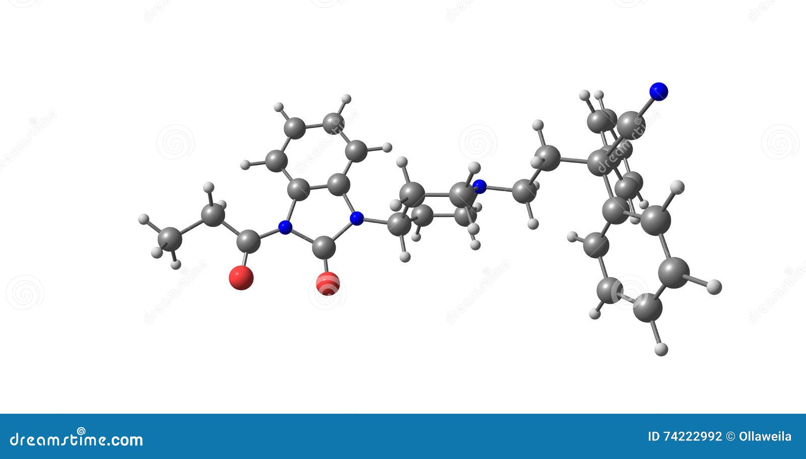 Estructura Molecular De Bezitramide Aislada En Blanco Stock de ...