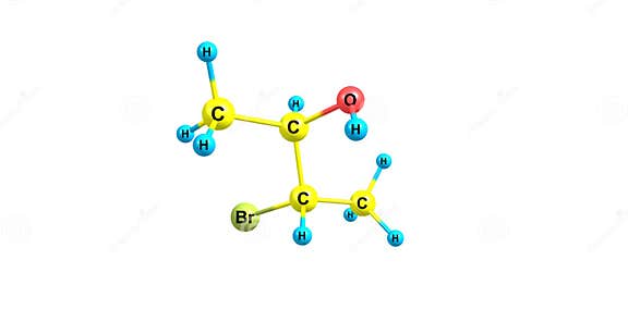 Estructura Molecular De Bromobutanol Aislada En Blanco Stock de ...