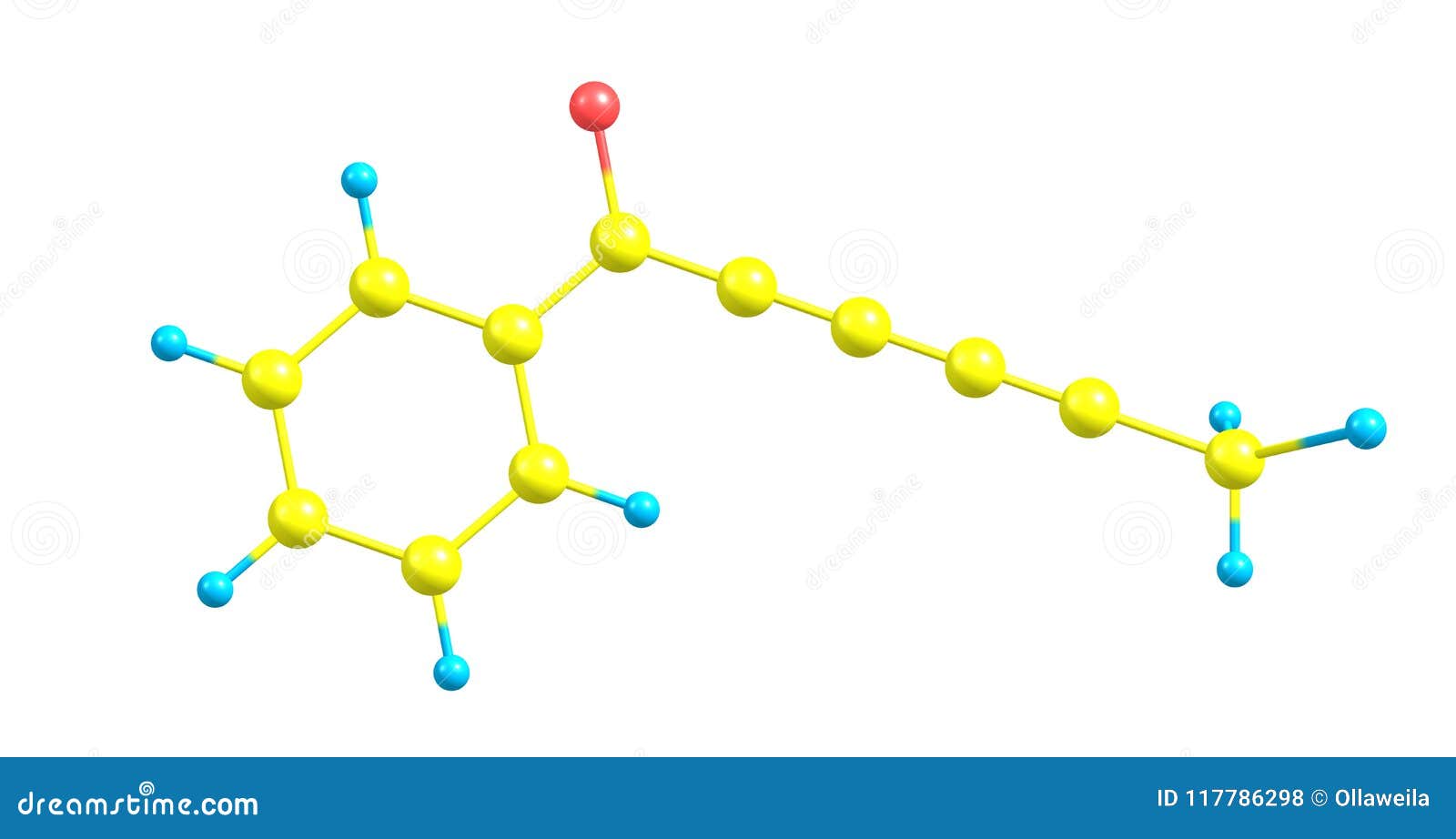 Estructura Molecular De Capillin Aislada En Blanco Stock de ilustración ...