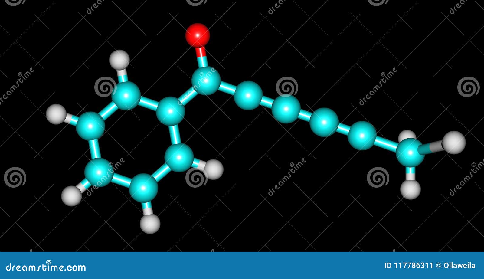 Estructura Molecular De Capillin Aislada En Negro Stock de ilustración ...