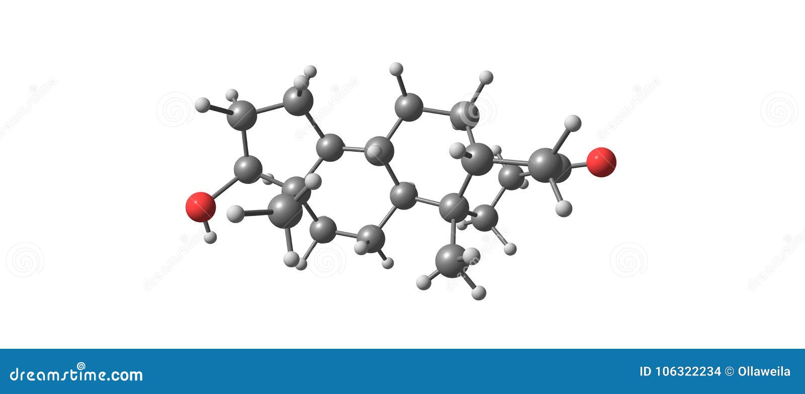 Estructura Molecular De Dihydrotestosterone Aislada En Blanco Stock de ...