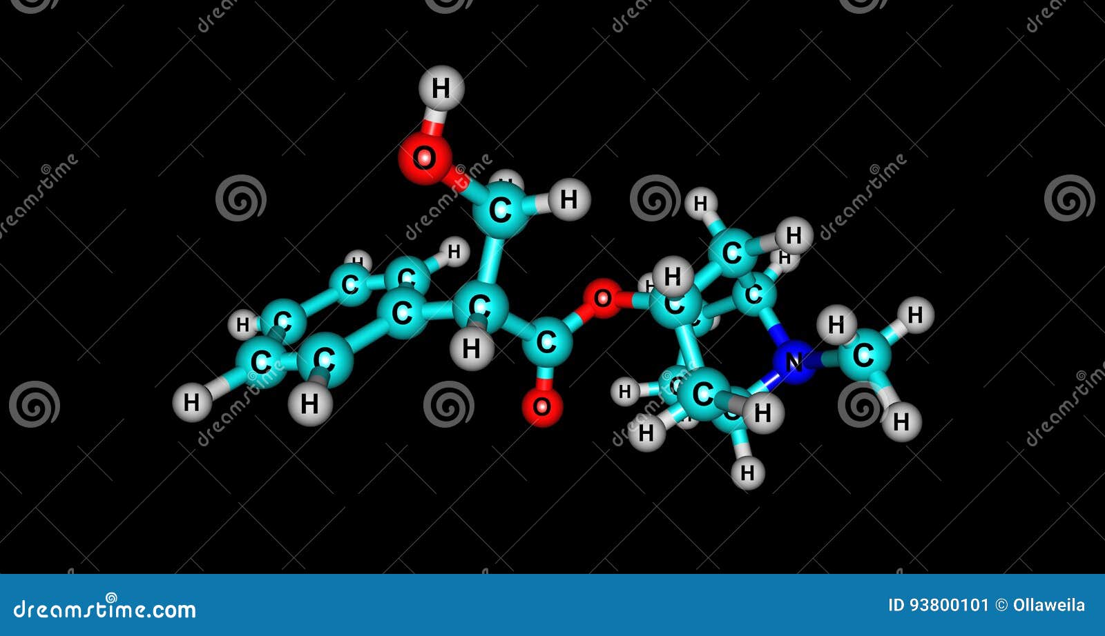 Estructura Molecular De Hyoscyamine Aislada En Negro Stock de ...