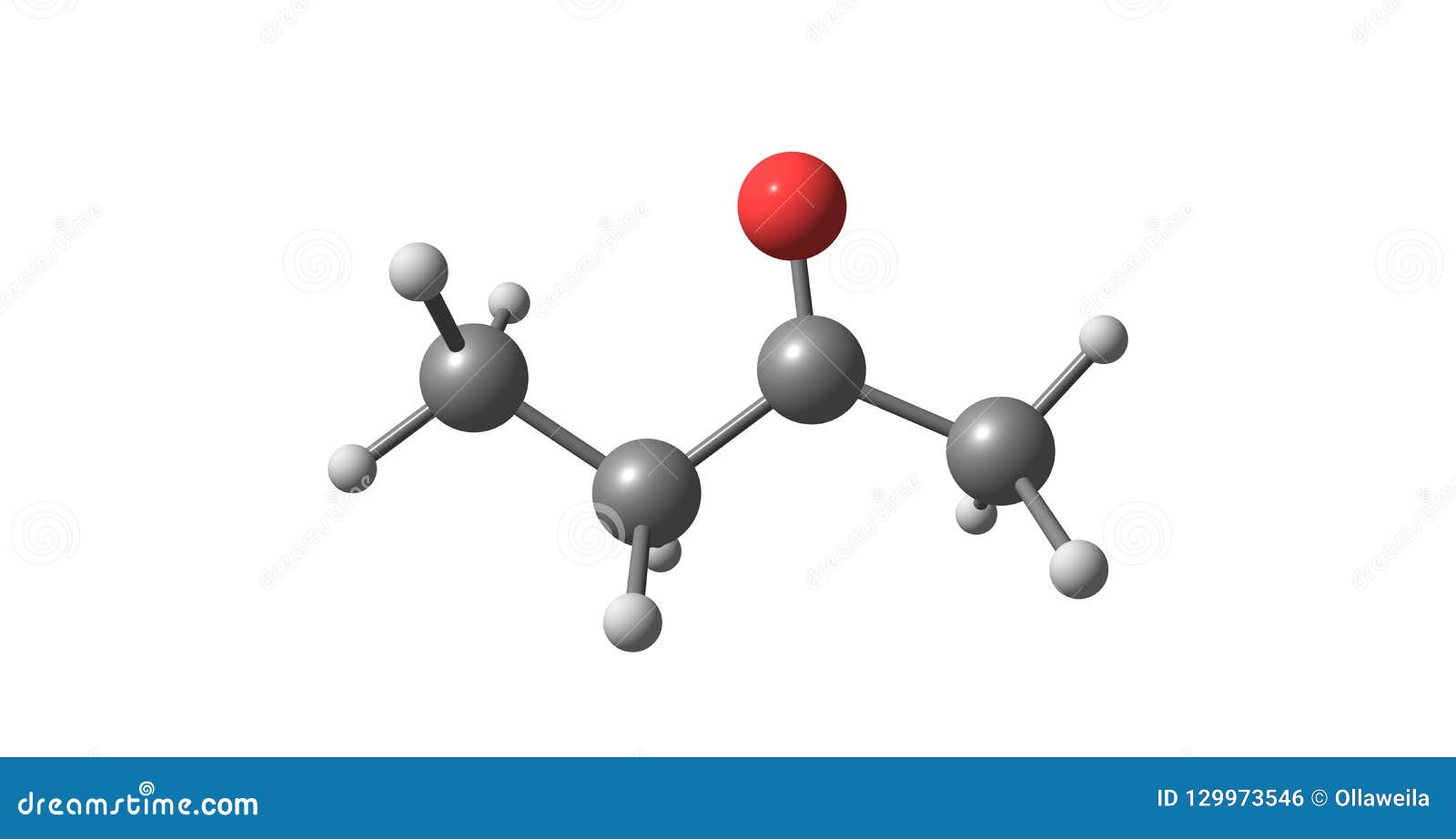 Estructura Molecular De La Butanona Aislada En Blanco Stock de ...