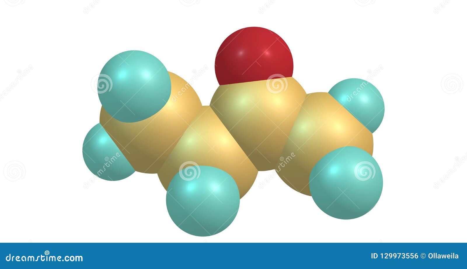 Estructura Molecular De La Butanona Aislada En Blanco Stock de ...
