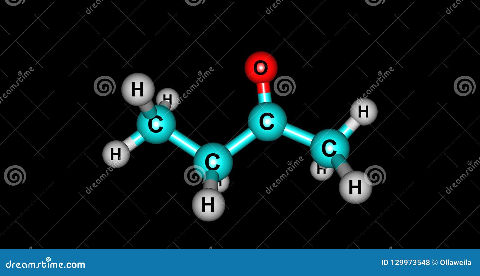 Estructura Molecular De La Butanona Aislada En Negro Stock de ...