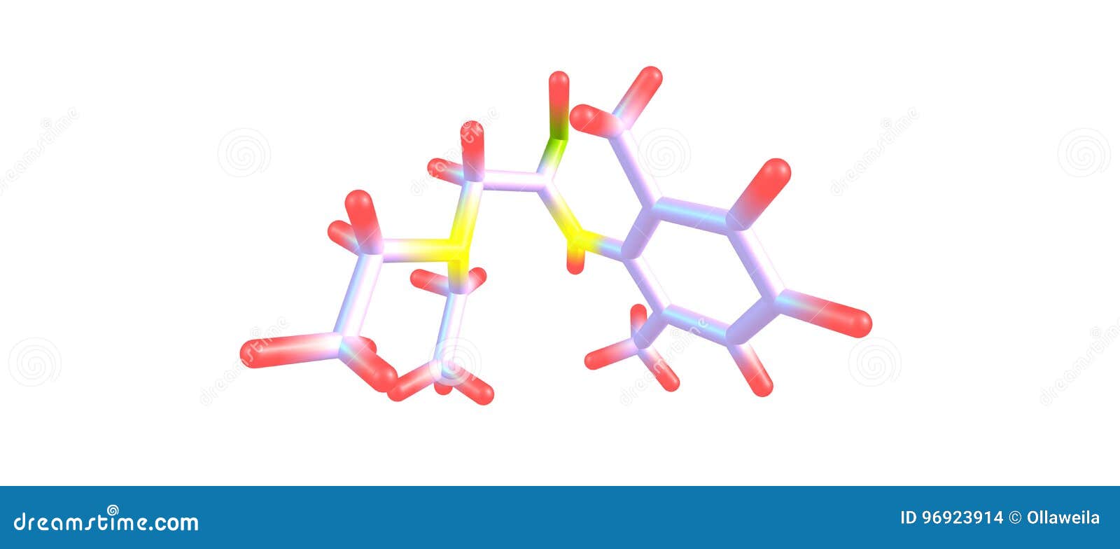 Estructura Molecular De La Lidocaína Aislada En Blanco Stock de ...