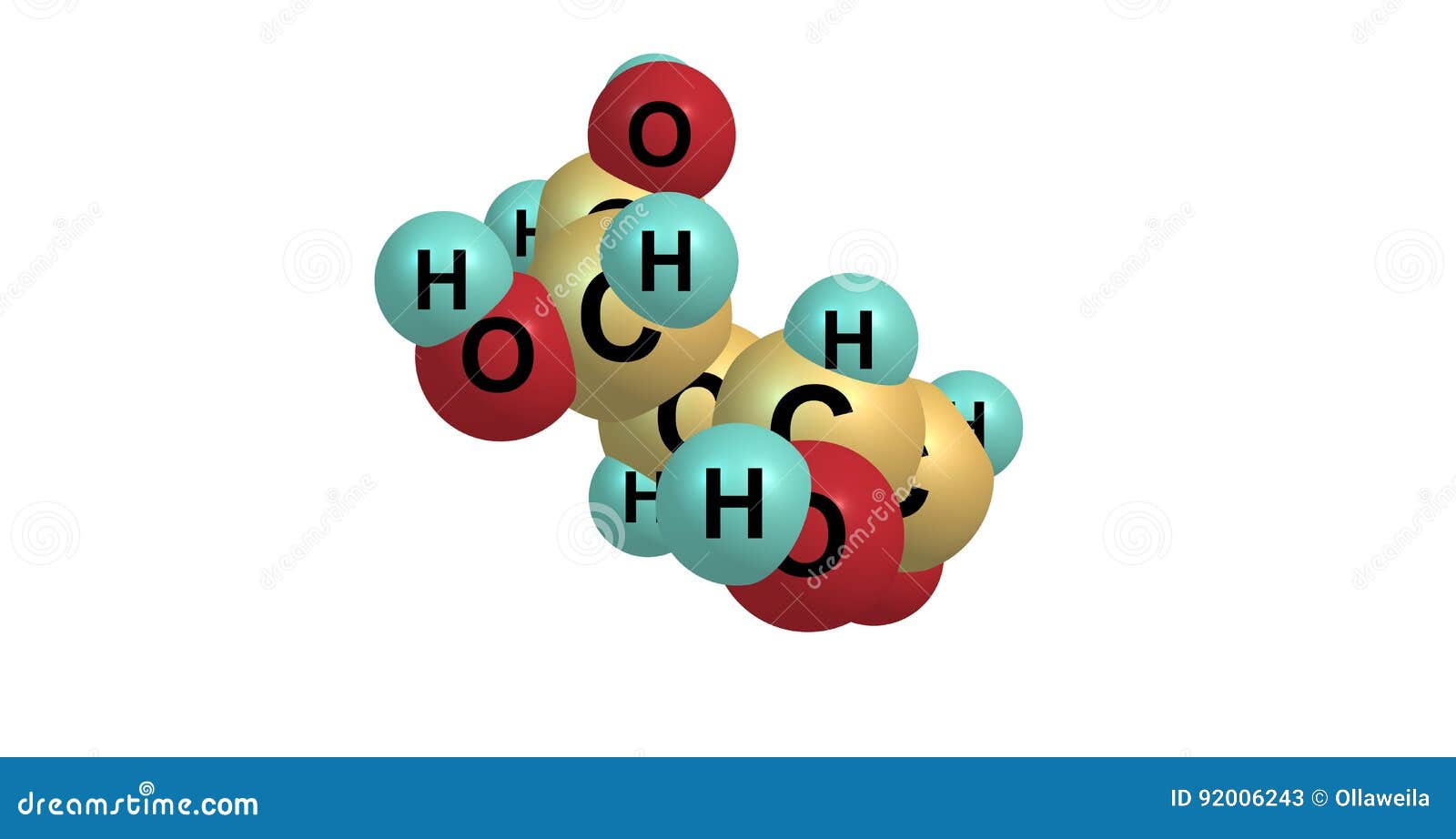 Estructura Molecular De La Ribosa Aislada En Blanco Stock de ...
