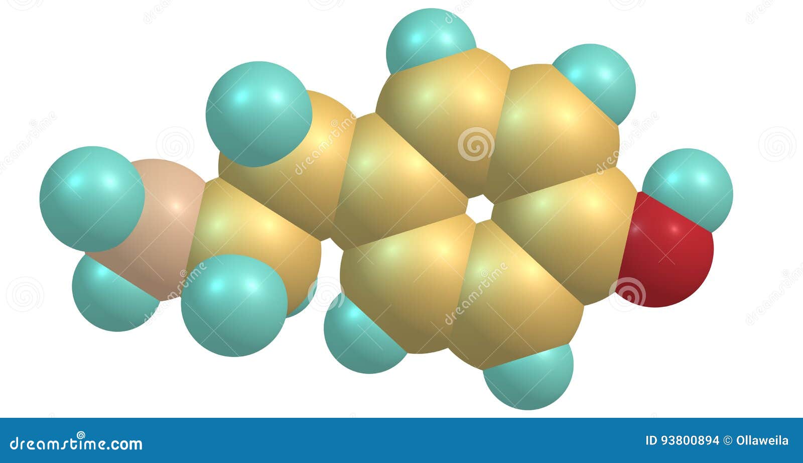 Estructura Molecular De La Tiramina Aislada En Blanco Stock de ...