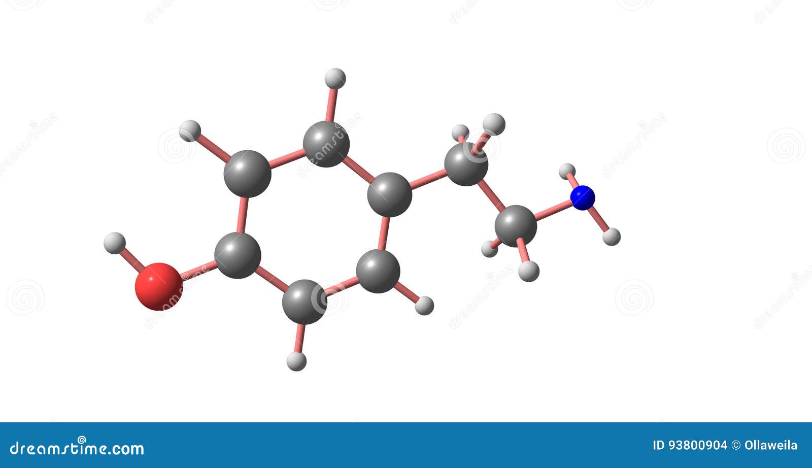 Estructura Molecular De La Tiramina Aislada En Blanco Stock de ...