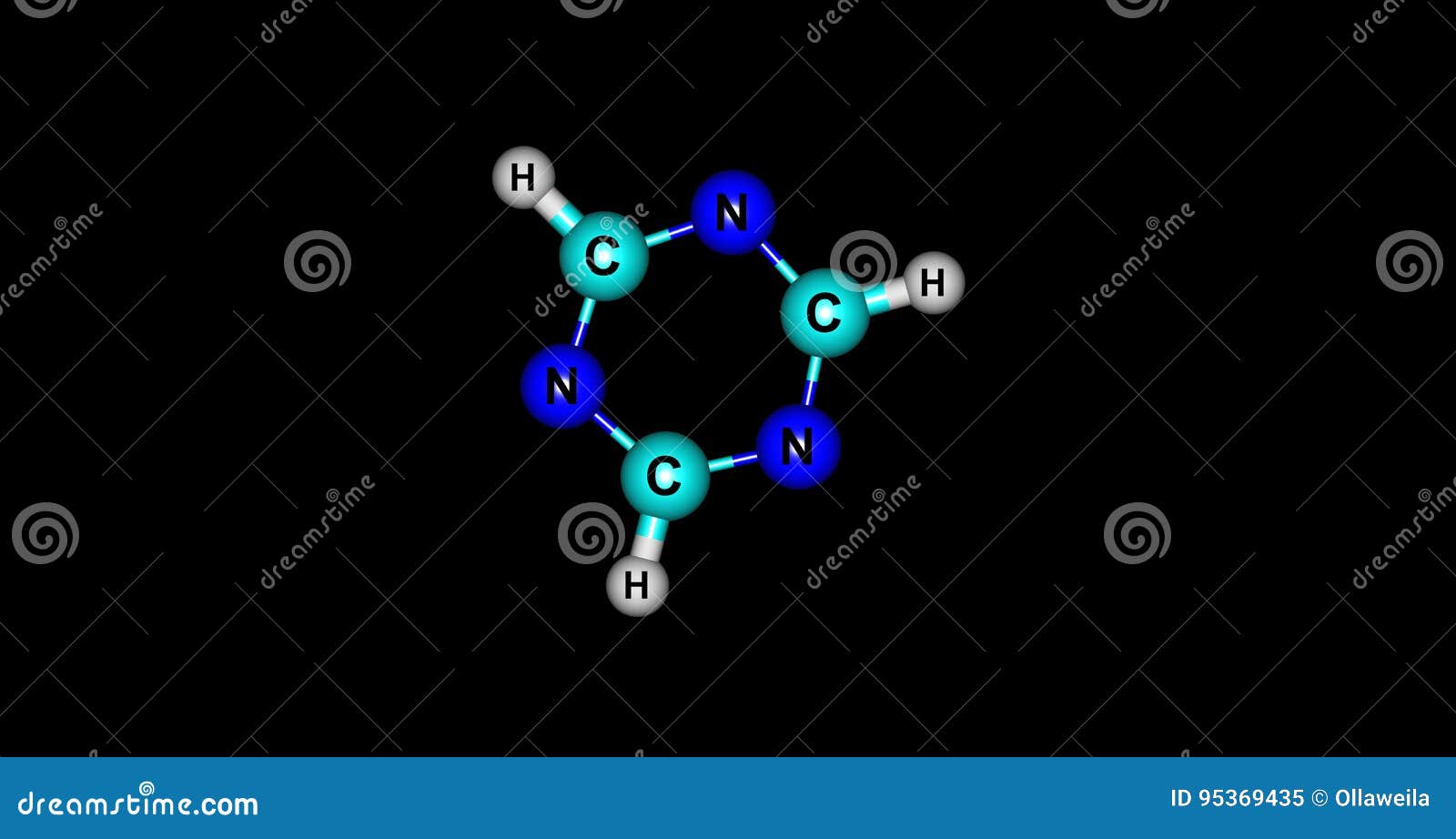 Estructura Molecular De La Triazina Aislada En Negro Stock de ...
