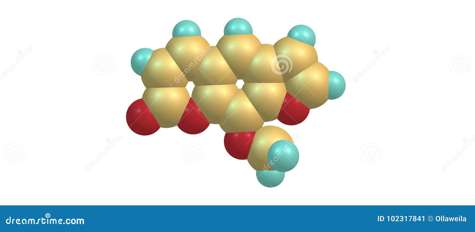 Estructura Molecular De Methoxsalen Aislada En Blanco Stock de ...