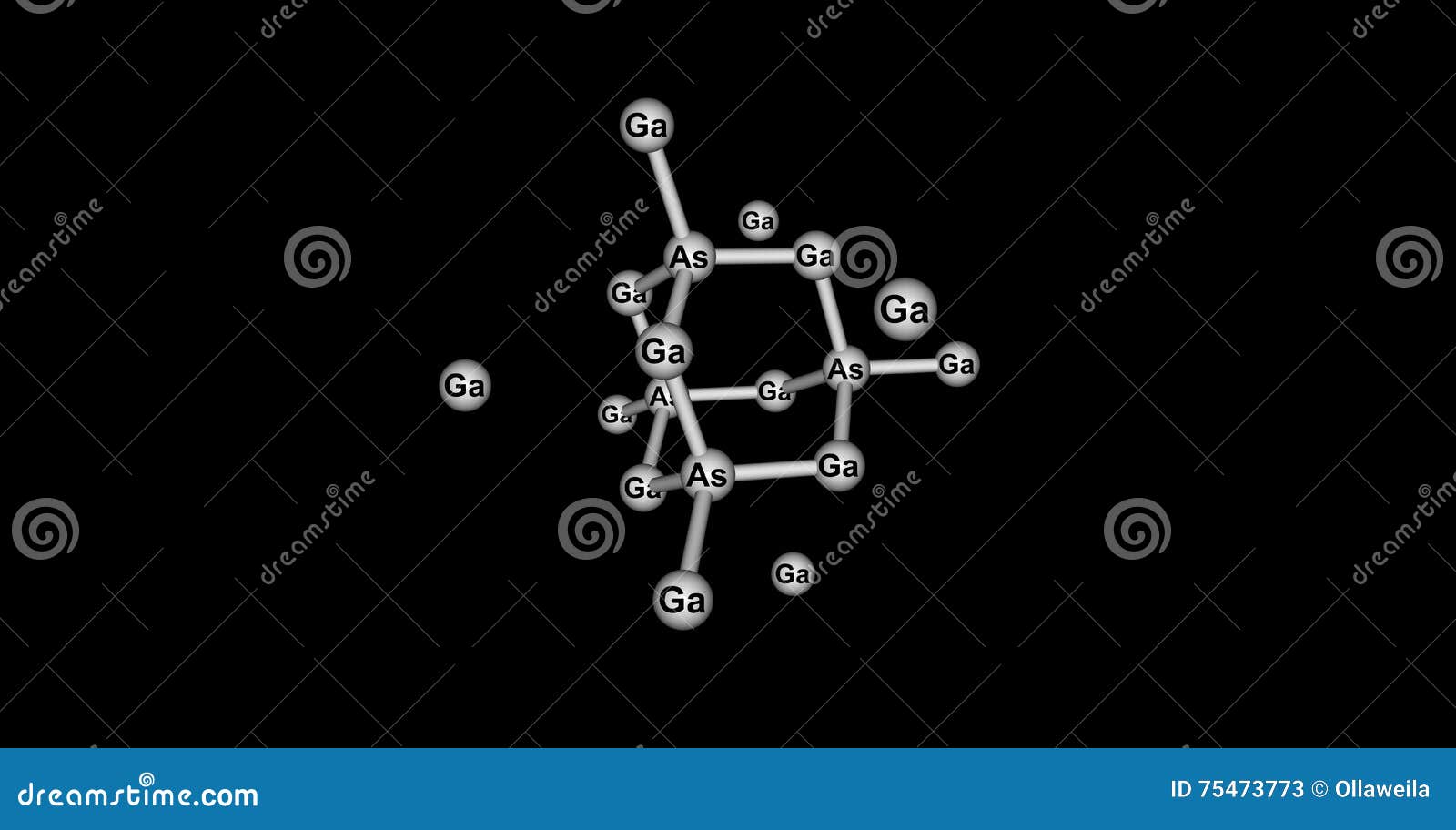 Estructura Molecular Del Arseniuro De Galio Aislada En Negro Stock de ...