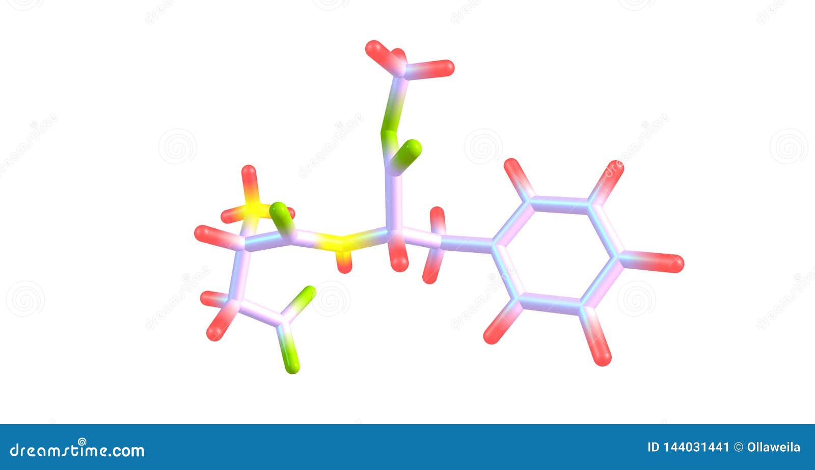 Estructura Molecular Del Aspartamo Aislada En Blanco Stock De
