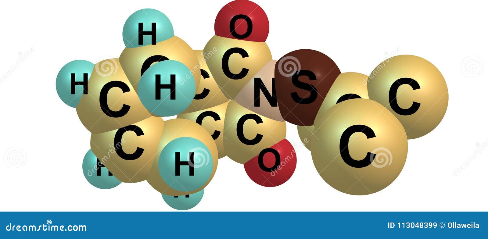 Estructura Molecular Del Captano Aislada En El Fondo Blanco Stock de ...