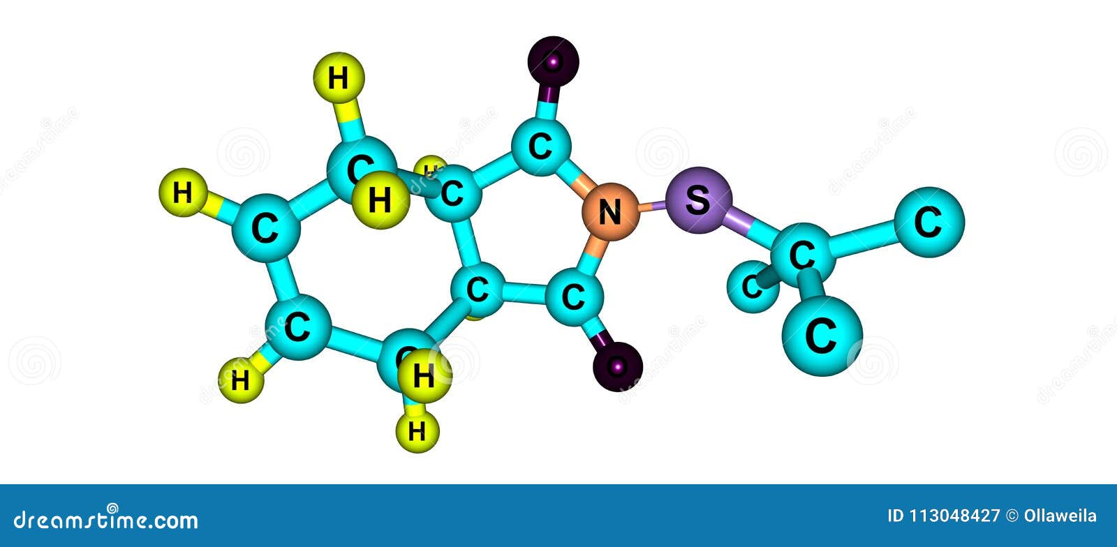 Estructura Molecular Del Captano Aislada En El Fondo Blanco Stock de ...