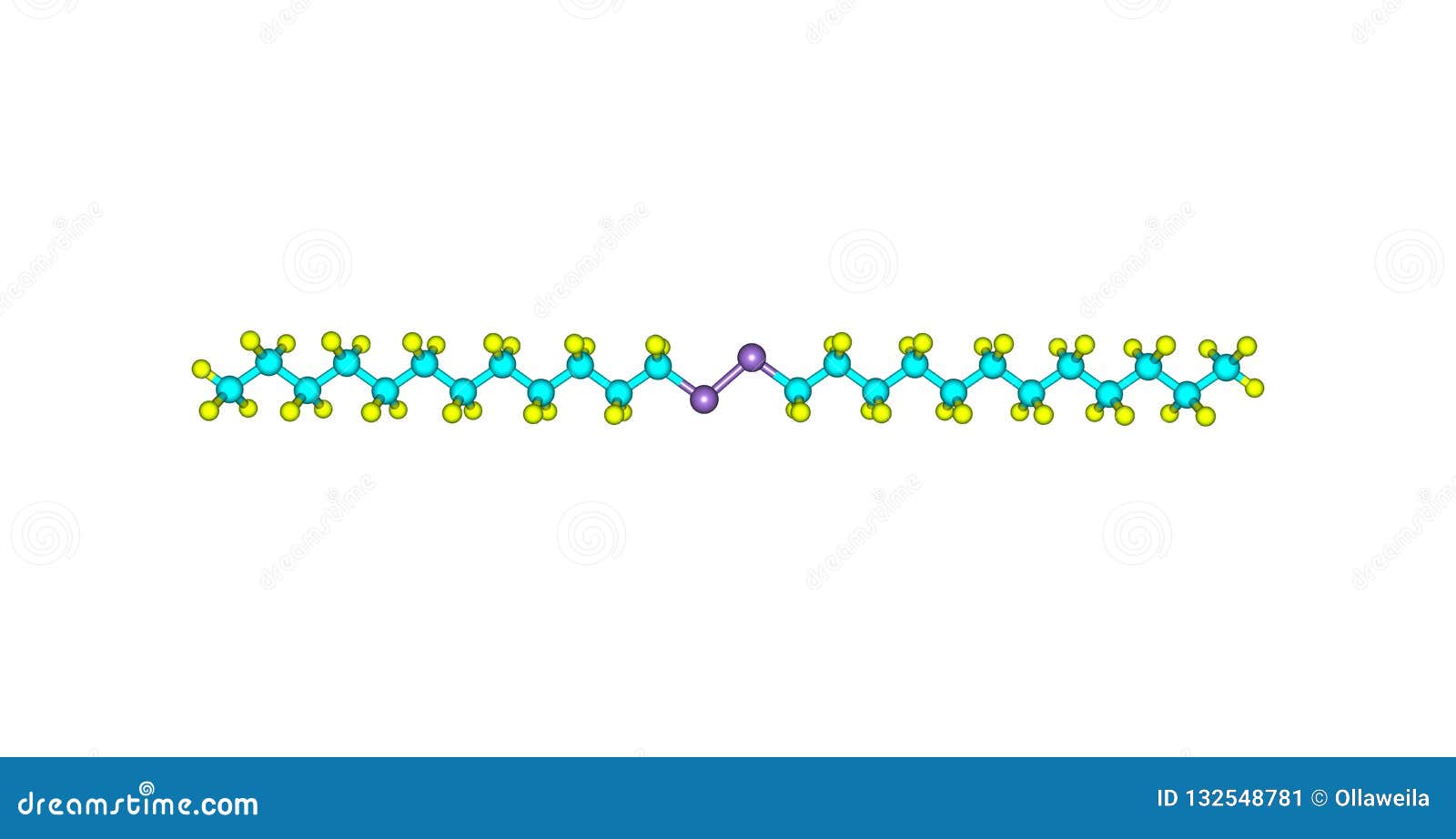 Estructura Molecular Del Disulfuro De Didodecyl Aislada En Blanco Stock ...