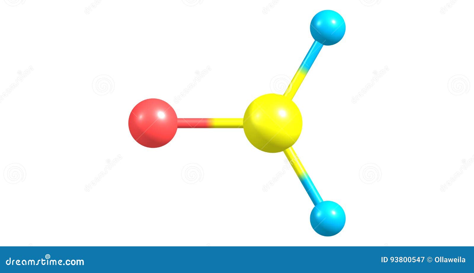 Estructura Molecular Del Formaldehído Aislada En Blanco Stock de ...