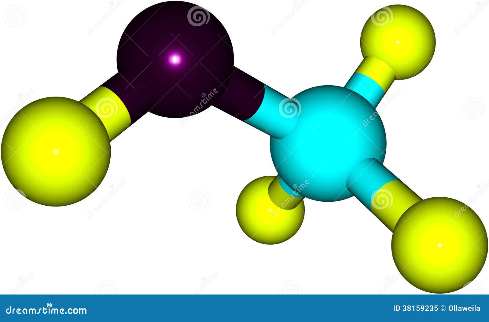 Estructura Molecular Del Metanol Aislada En Blanco Stock de ilustración ...