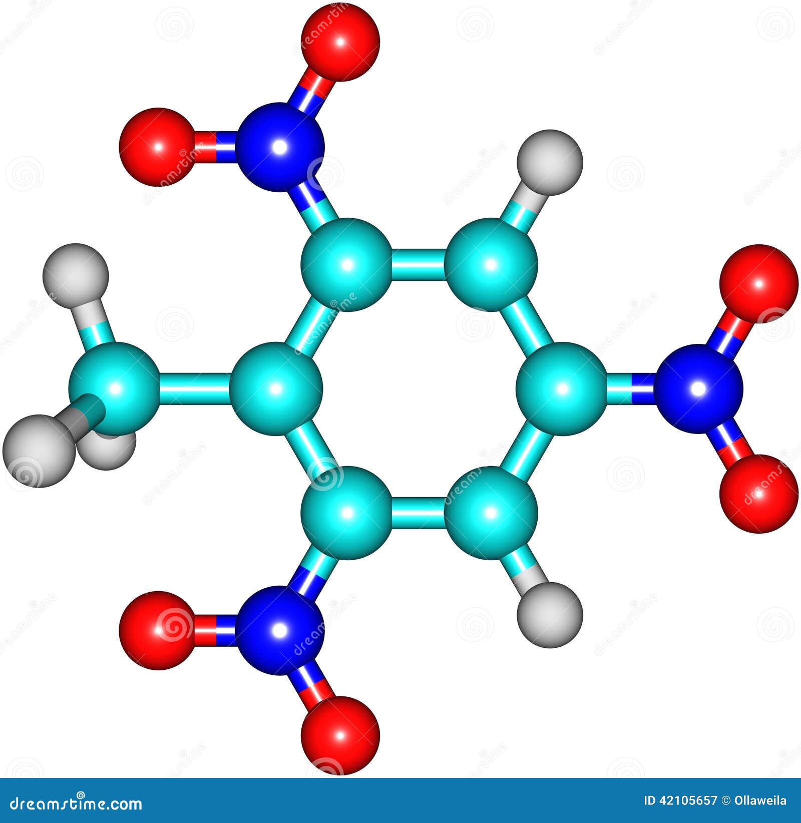 Estructura Molecular Del Trinitrotolueno En El Fondo Blanco Stock de ...