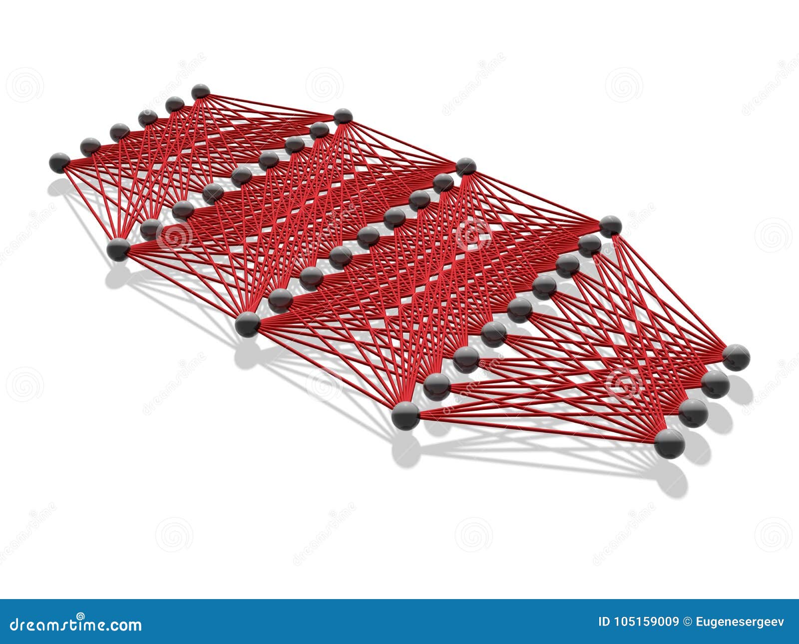 Estrutura De Rede Neural Artificial Profunda 3 D Ilustração Stock ...