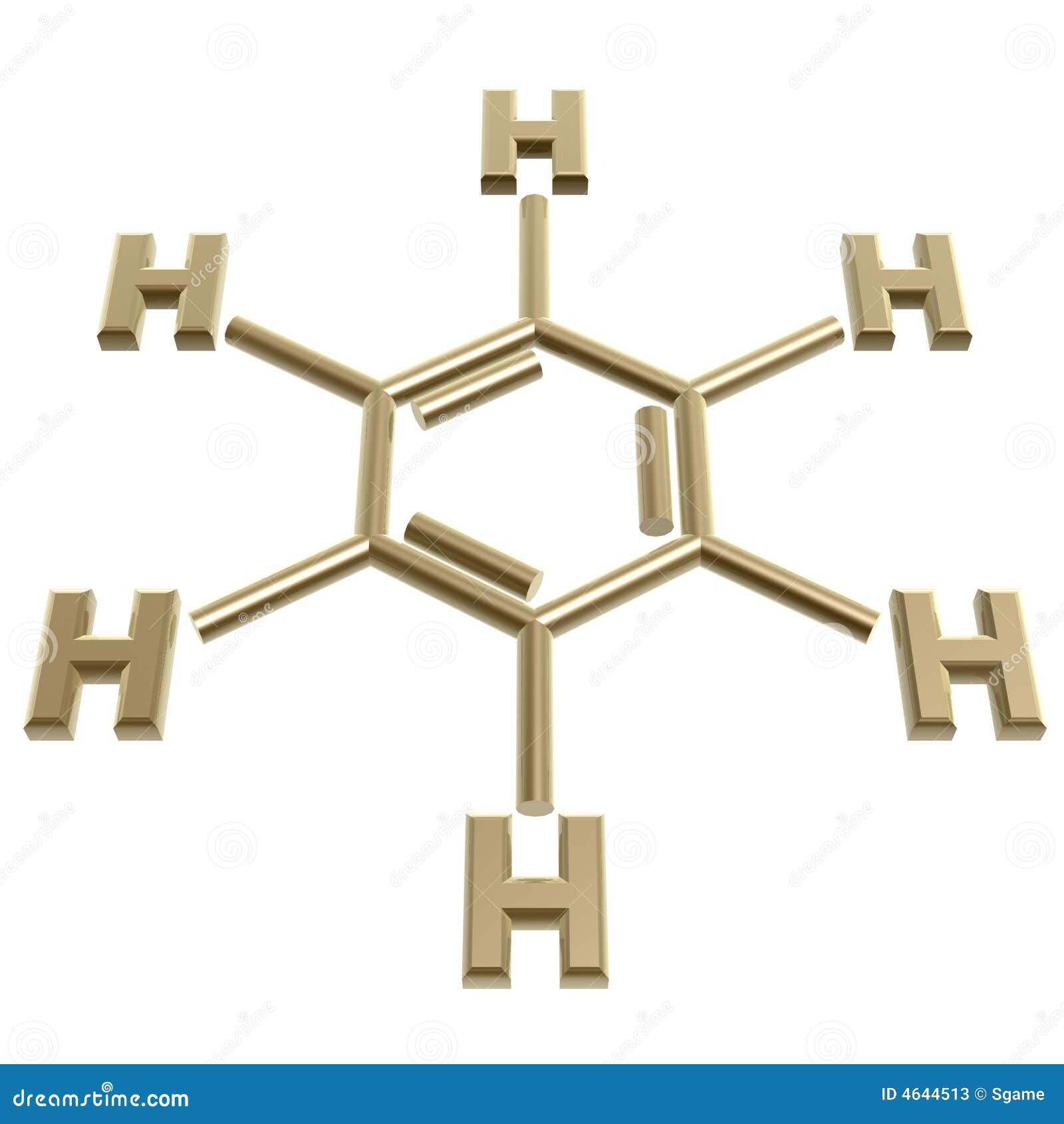 Estrutura do benzeno ilustração stock. Ilustração de hidrogênio - 4644513