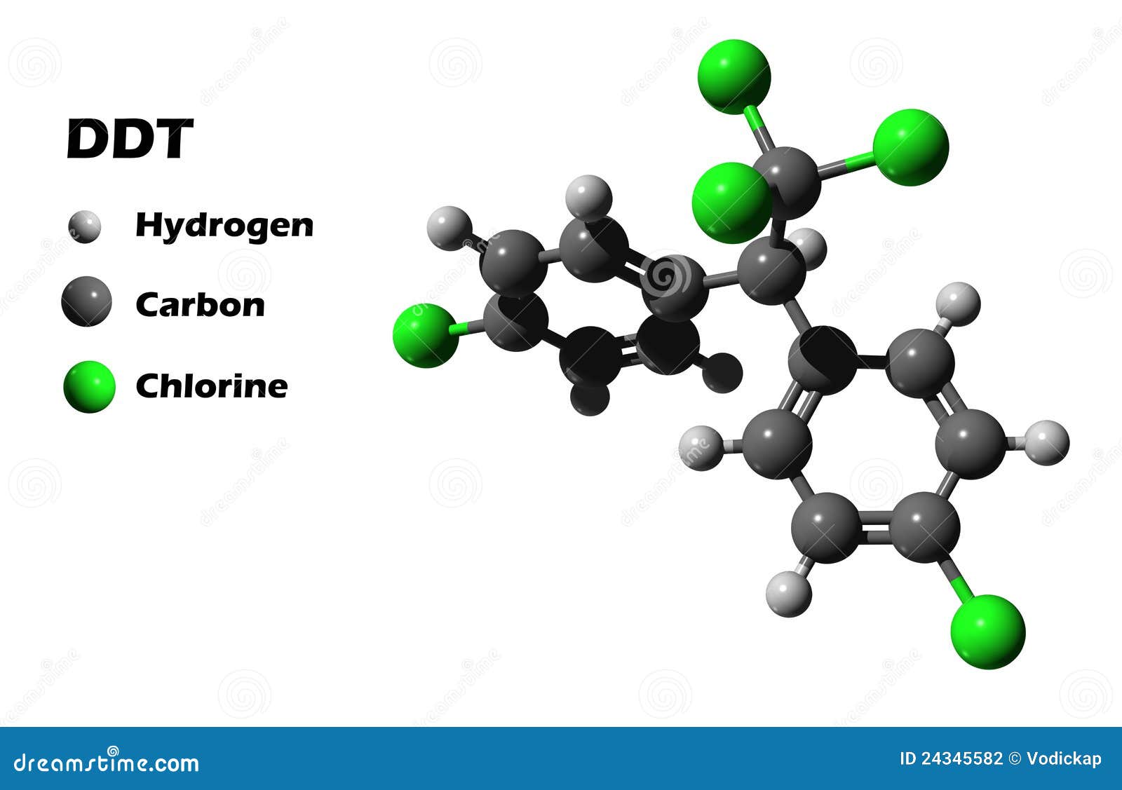 Estrutura do DDT 3D ilustração stock. Ilustração de inseticida - 24345582