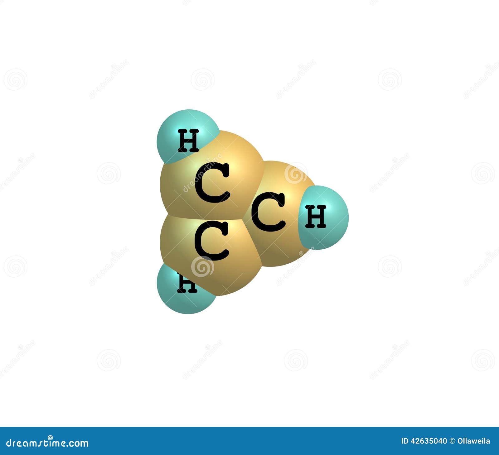 Estrutura Molecular De Cyclopropene No Fundo Branco Ilustração Stock ...