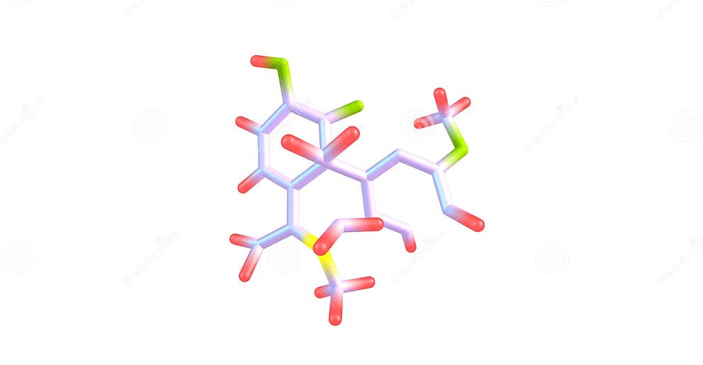 Estrutura Molecular De Dihydrocodeine Isolada No Branco Ilustração ...