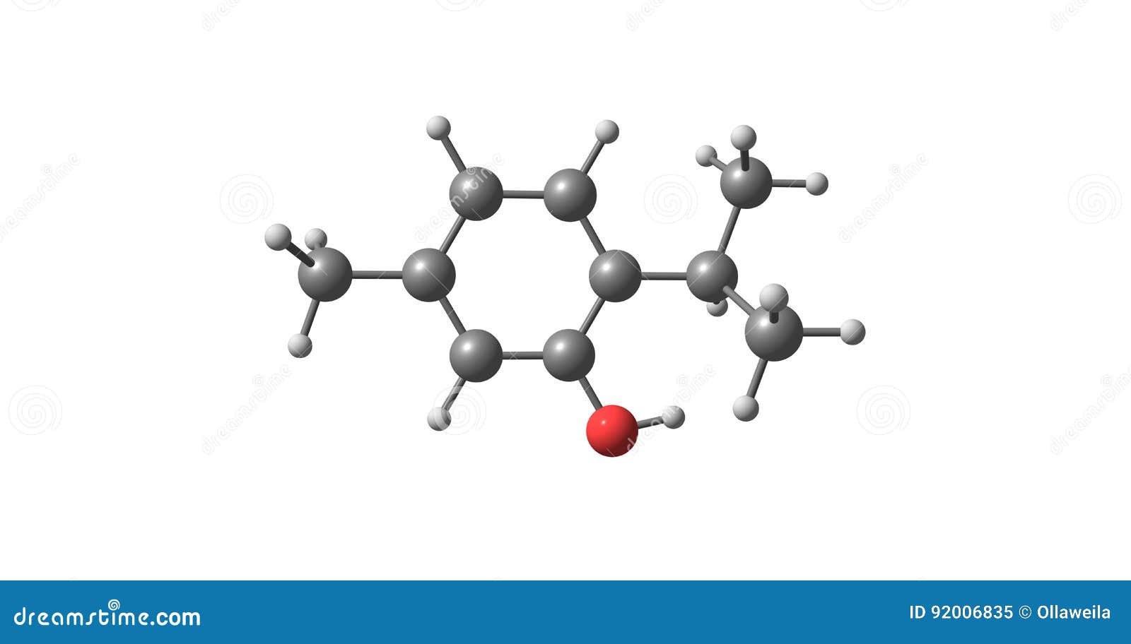 Estrutura Molecular De Thymol Isolada No Branco Ilustração Stock ...