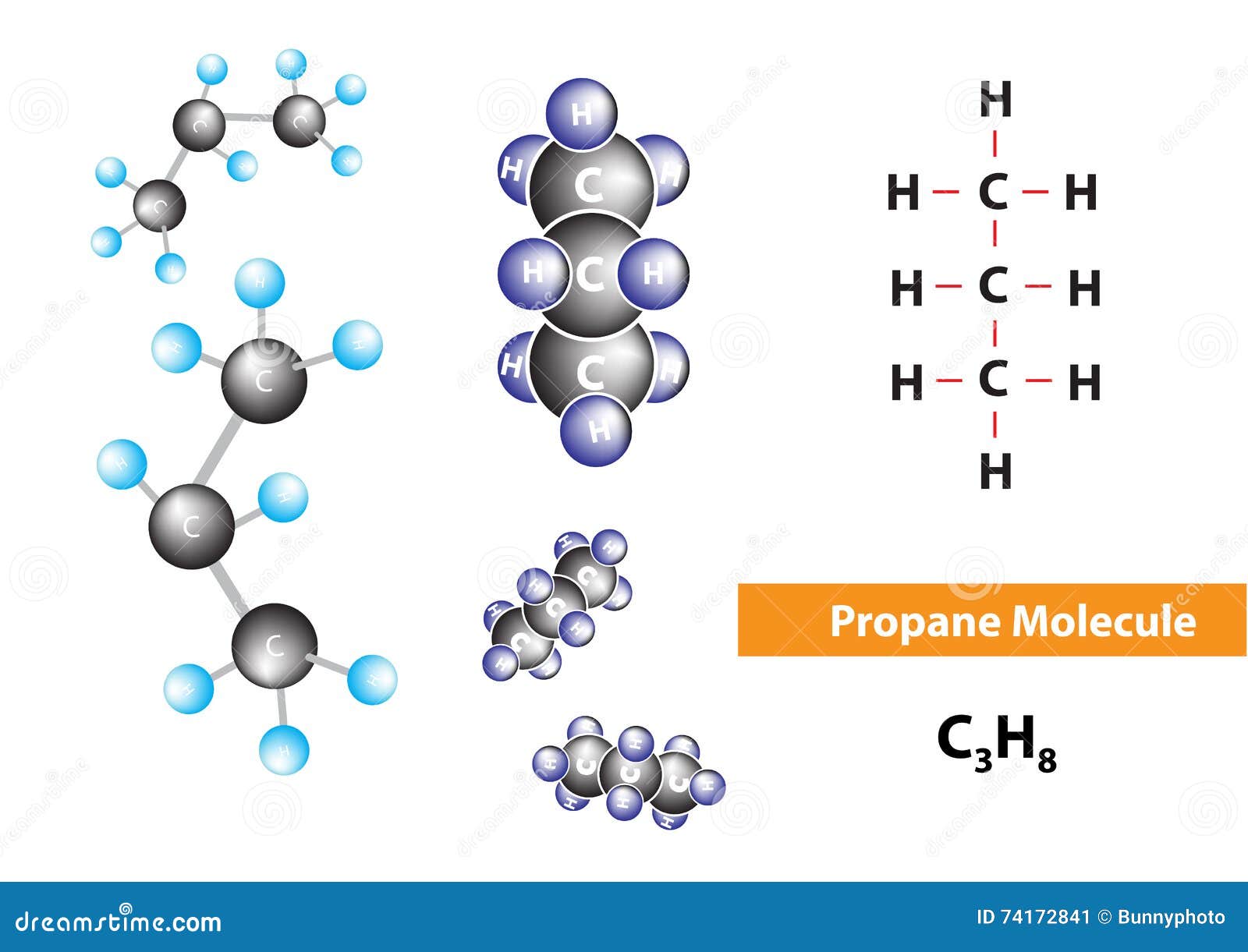 Estrutura Molecular Do Propano Ilustração do Vetor - Ilustração de ...